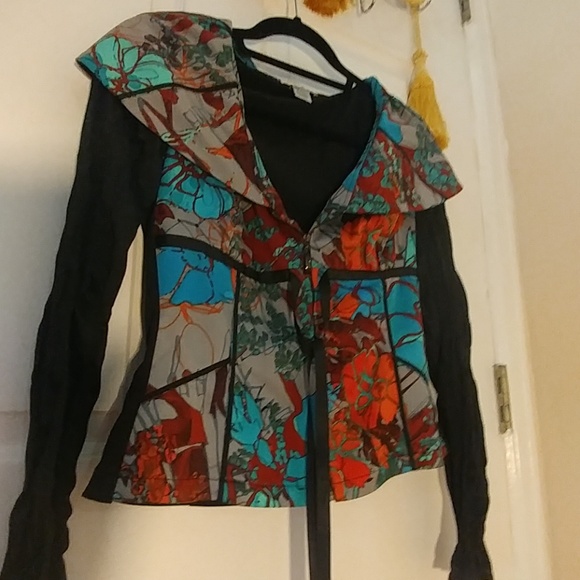 Alberto Makali | Jackets & Coats | Alberto Makali Zip Up Stained Glass ...